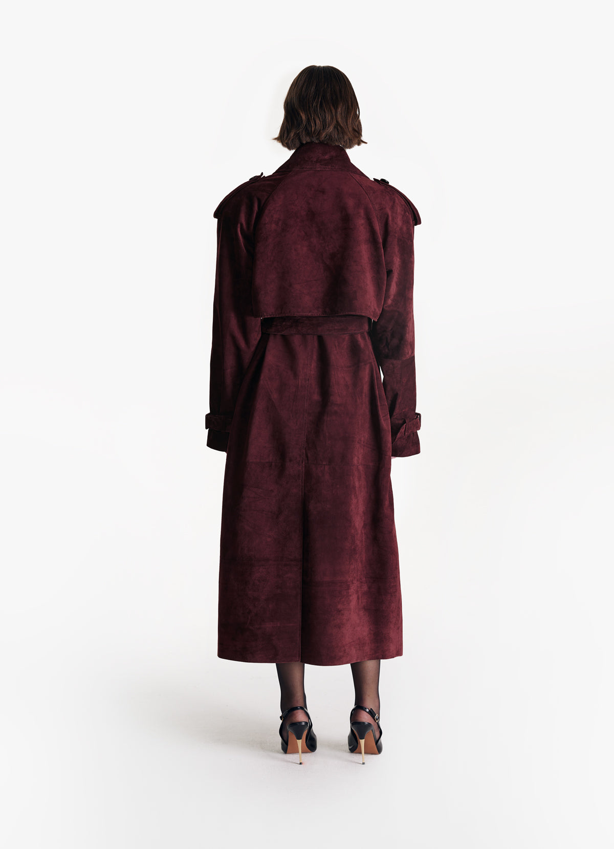 Burgundy Suede Trench Coat – de Savary London