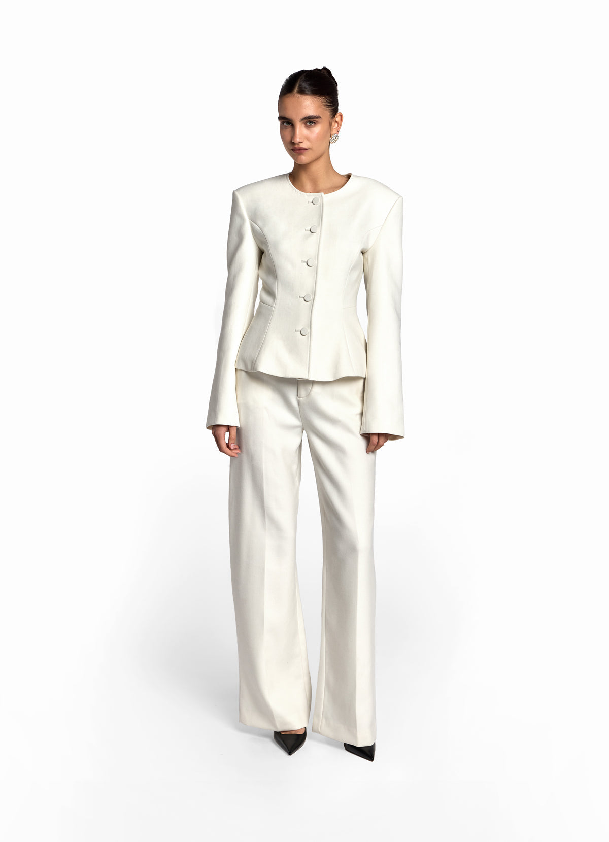 Cream Fitted Wool Jacket – de Savary International